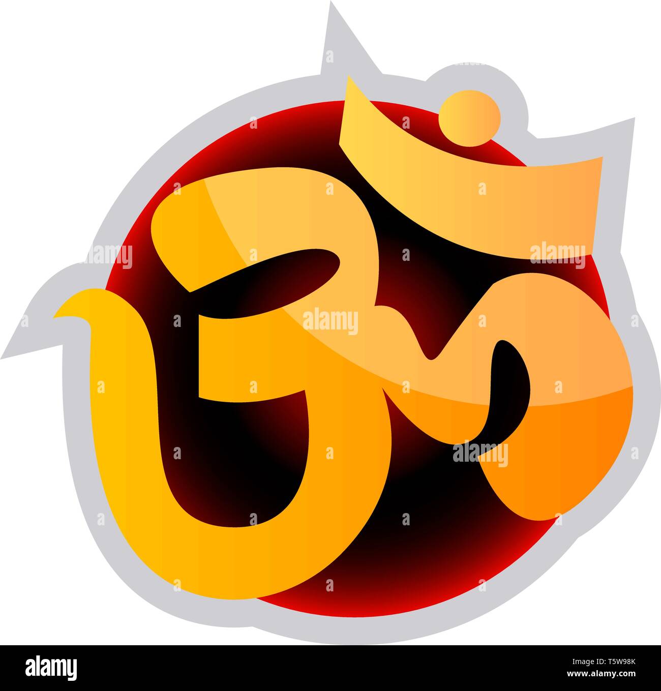 OM sign of the Hindu religion vector illustration on a white background ...