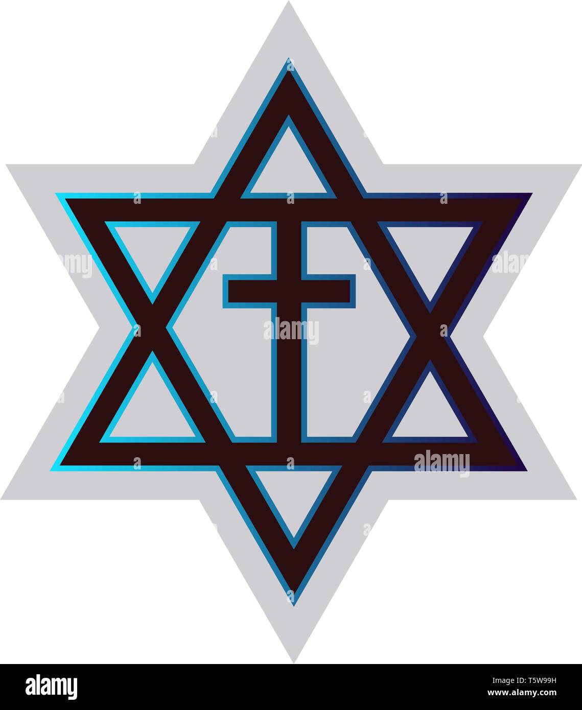 Symbol of a Messianic Jewiss religion vector illustration on a white ...