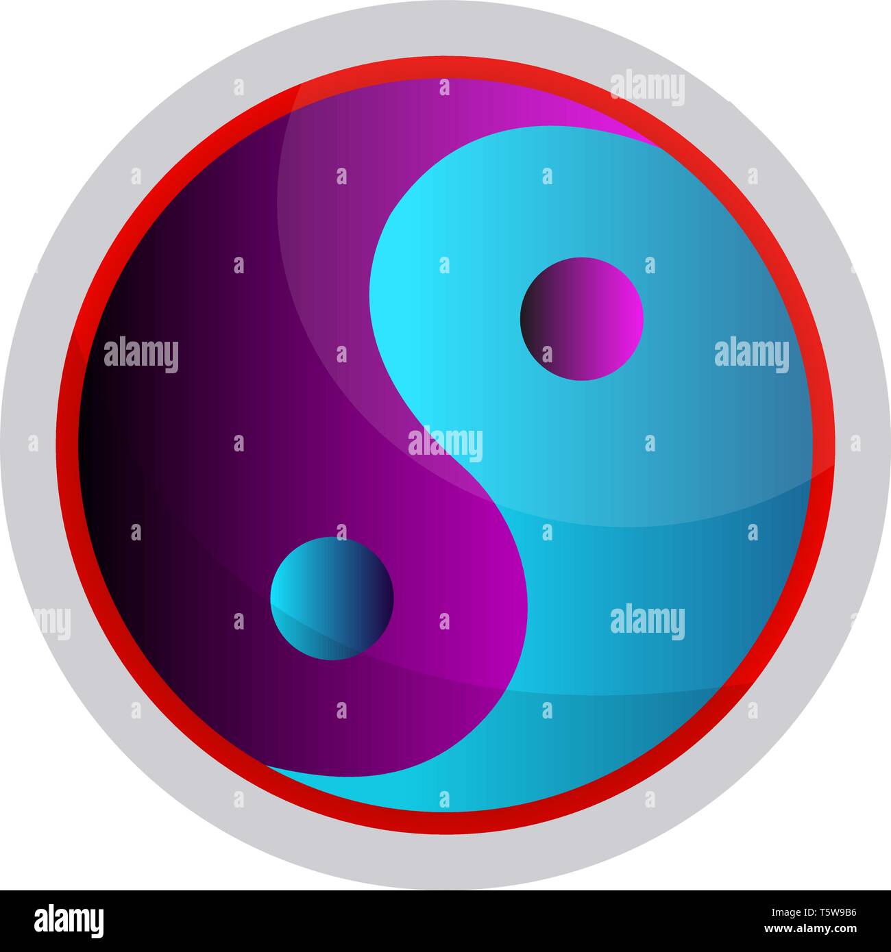 Colorful symbol of Taoism religion vector illustration on a white ...