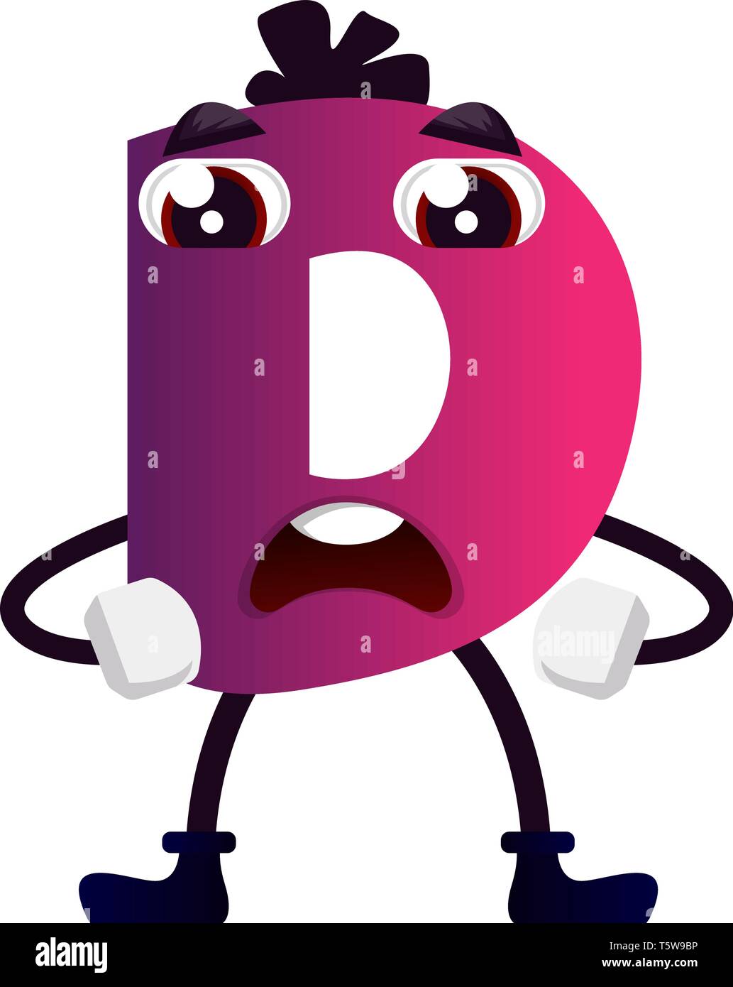 Purple letter D vector illustration on white background Stock Vector ...