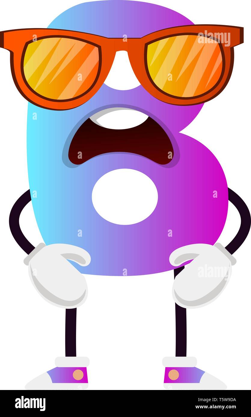 Purple letter B with sunglasses vector illustration on white backgorund ...