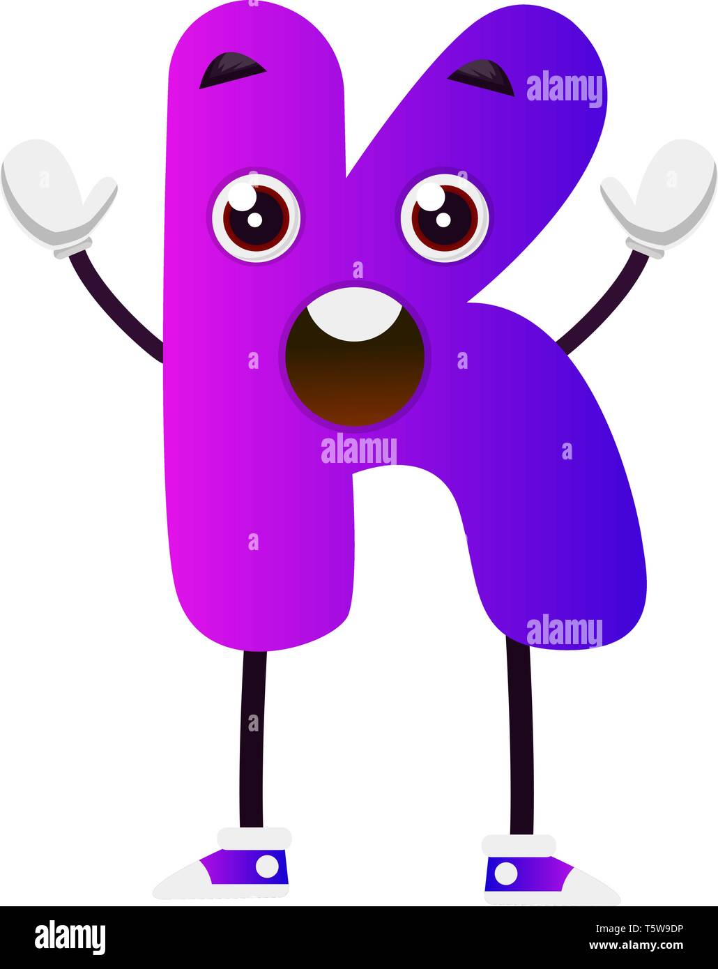 Purple letter K vector illustration on white background Stock Vector ...