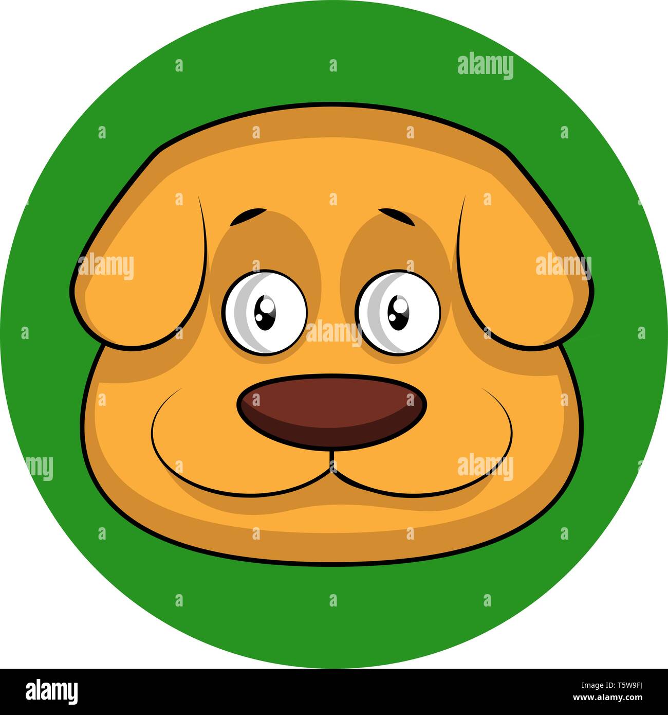 Simple cartoon dog vector illustration on white background Stock Vector ...