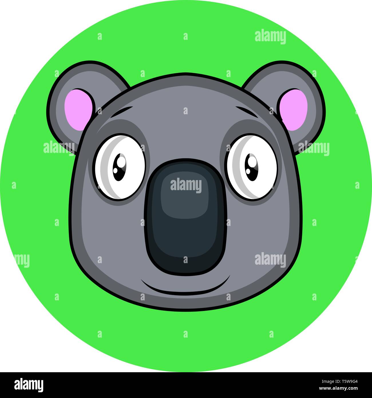 Cartoon grey koala vector illustartion on white background Stock Vector ...
