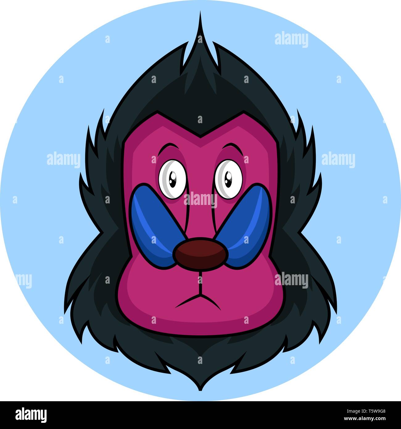 Cartoon monkey with pink face vector illustration on white background ...