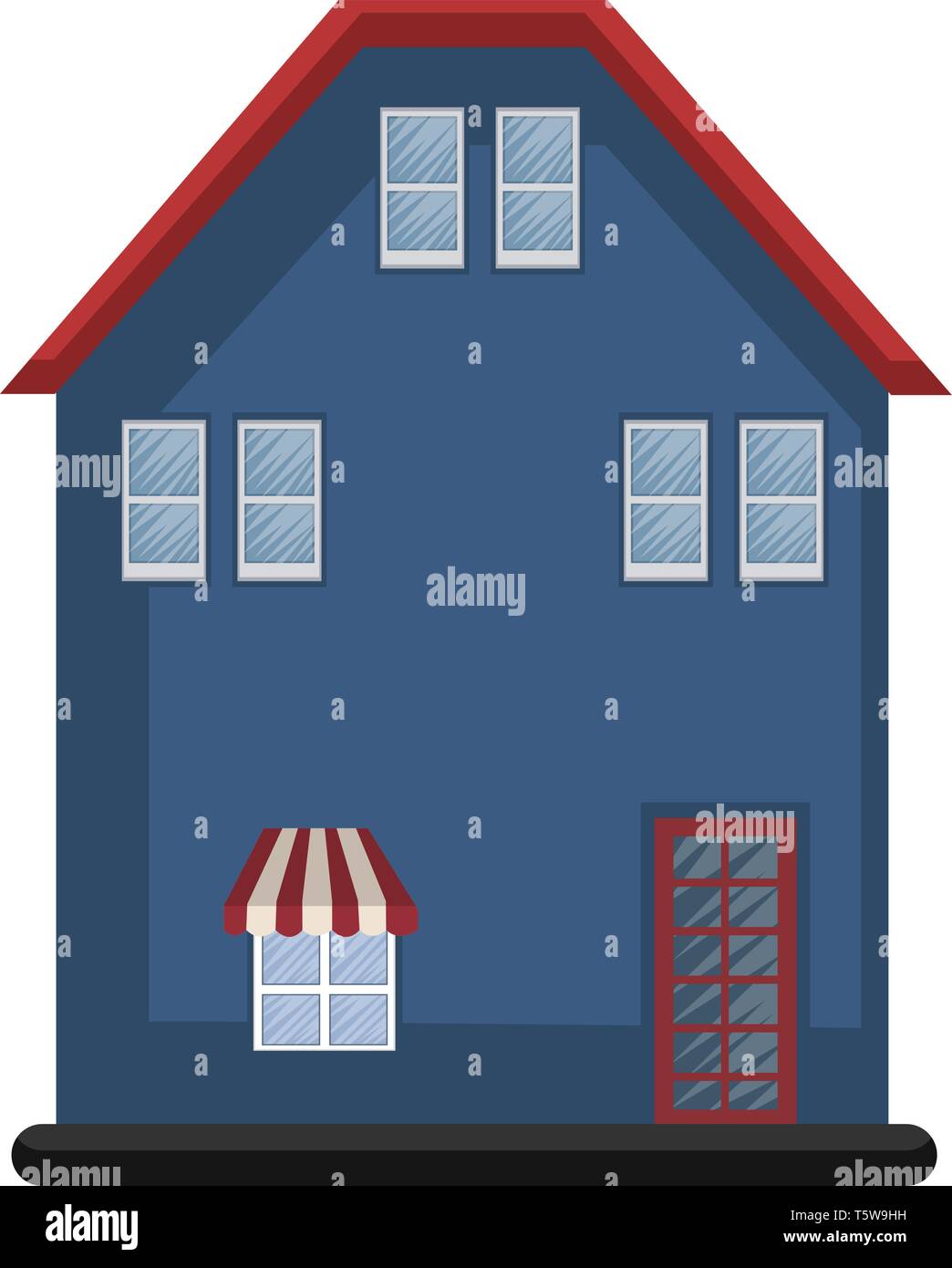 Cartoon blue building vector illustartion on white background Stock ...