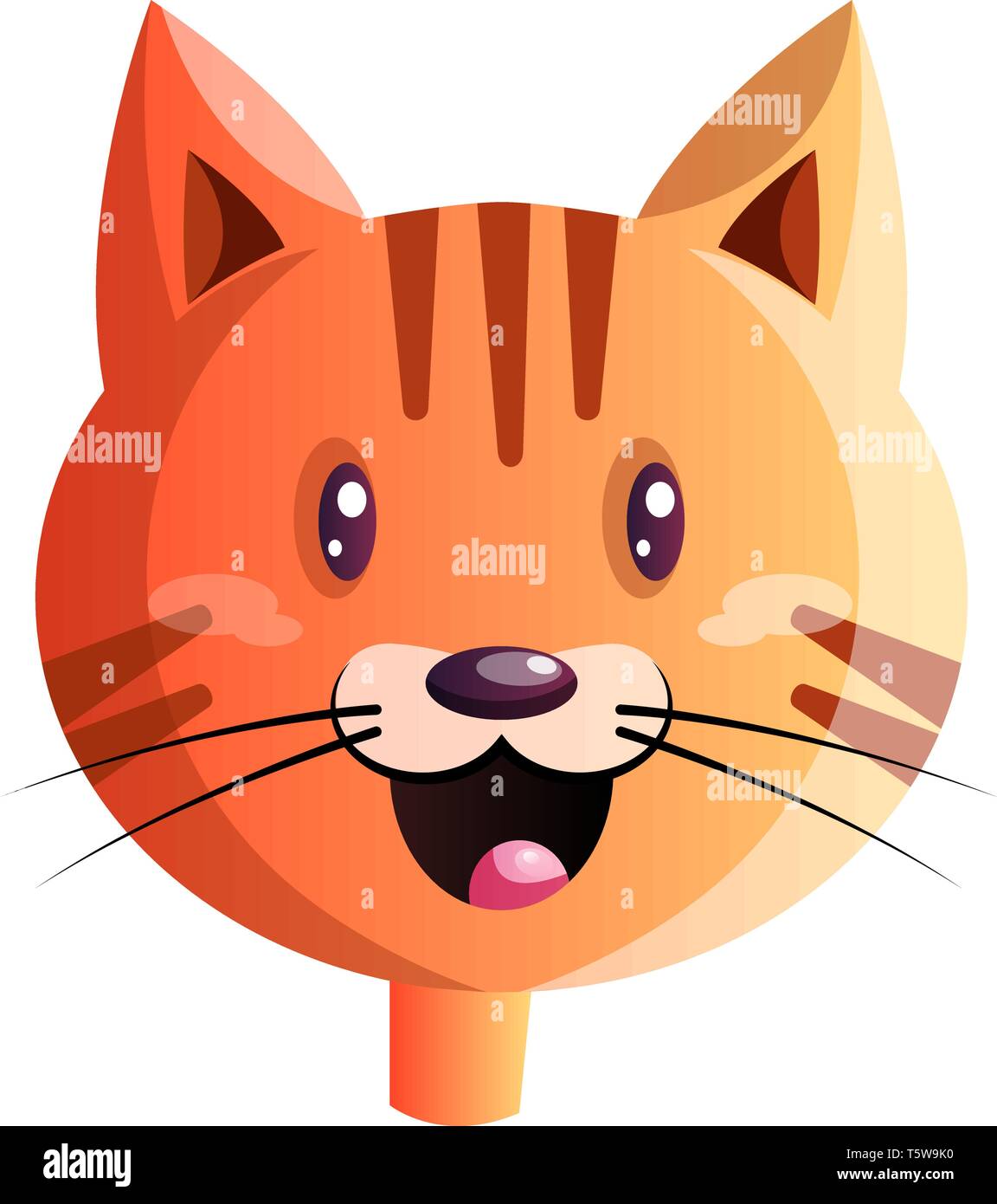 Happy red cartoon cat vector illustartion on white bacground Stock ...