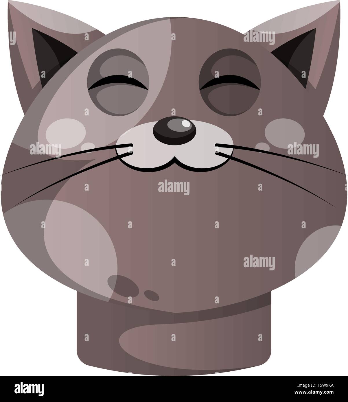 Cartoon grey cat vector illustartion on white backgorund Stock Vector ...