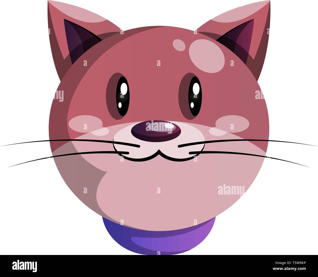 Simple purple cartoon cat vector illustartion on white background Stock ...