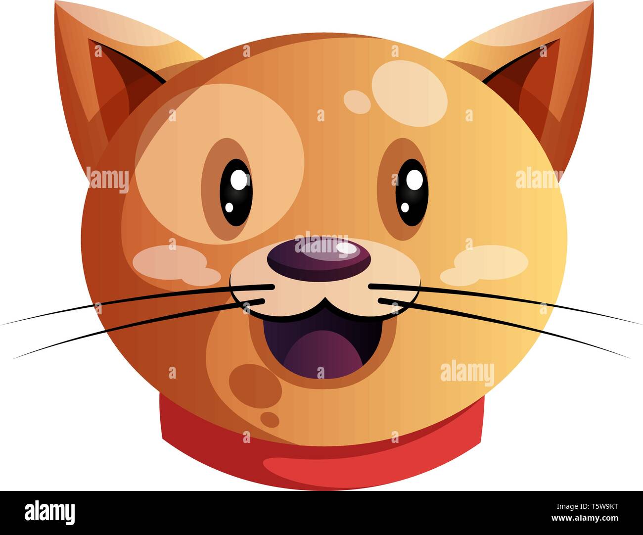 Smiling cartoon orange cat vector illustartion on white background ...