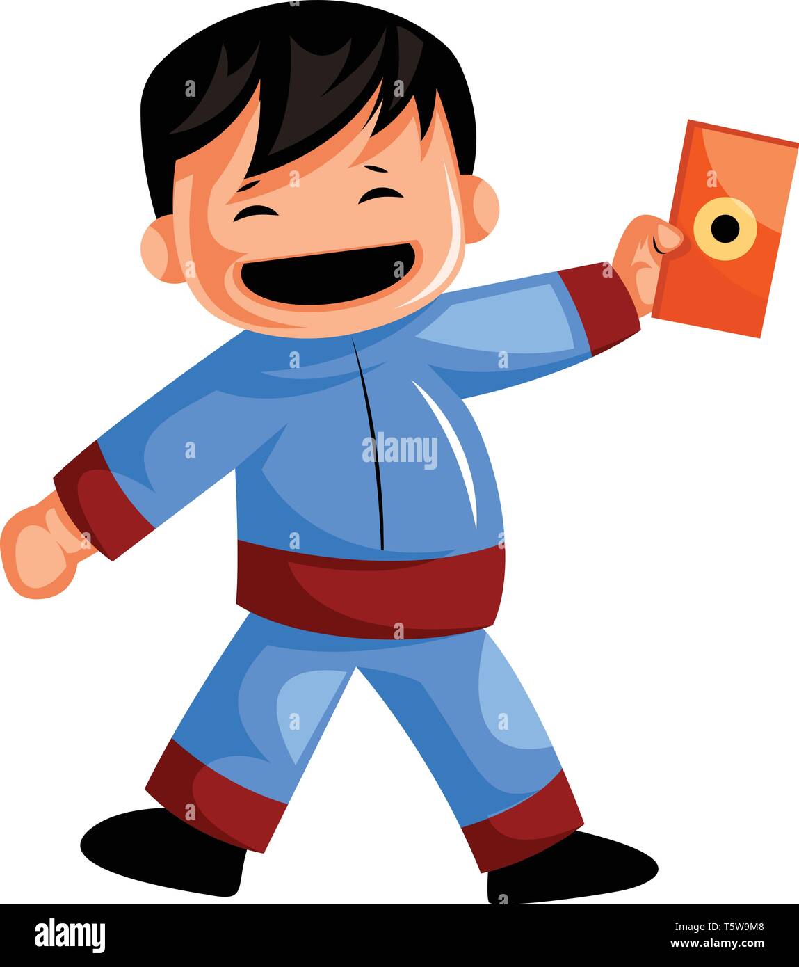 Cute cartoon chinese with drums vector illustartion on background Stock ...