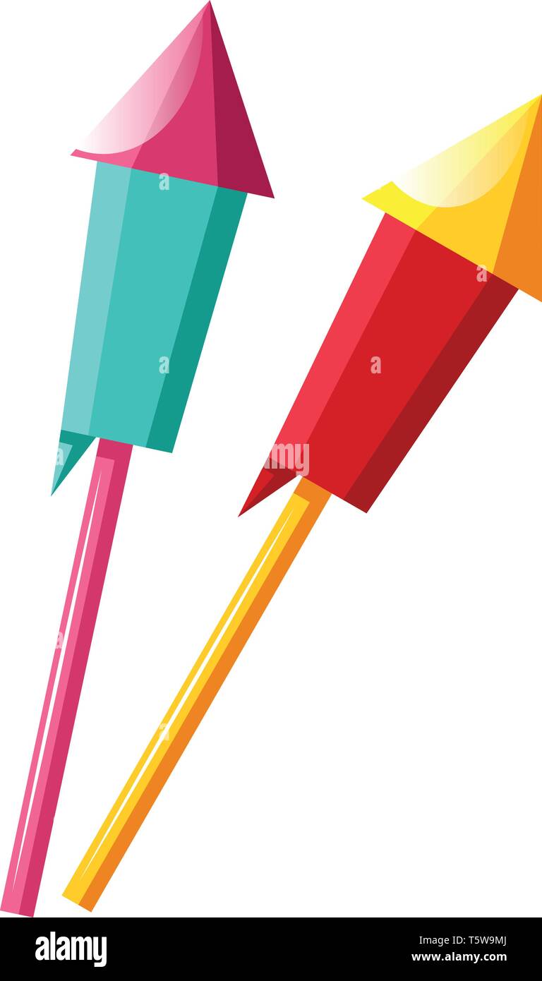 Colorful holiday fireworks on night Stock Vector Images - Alamy