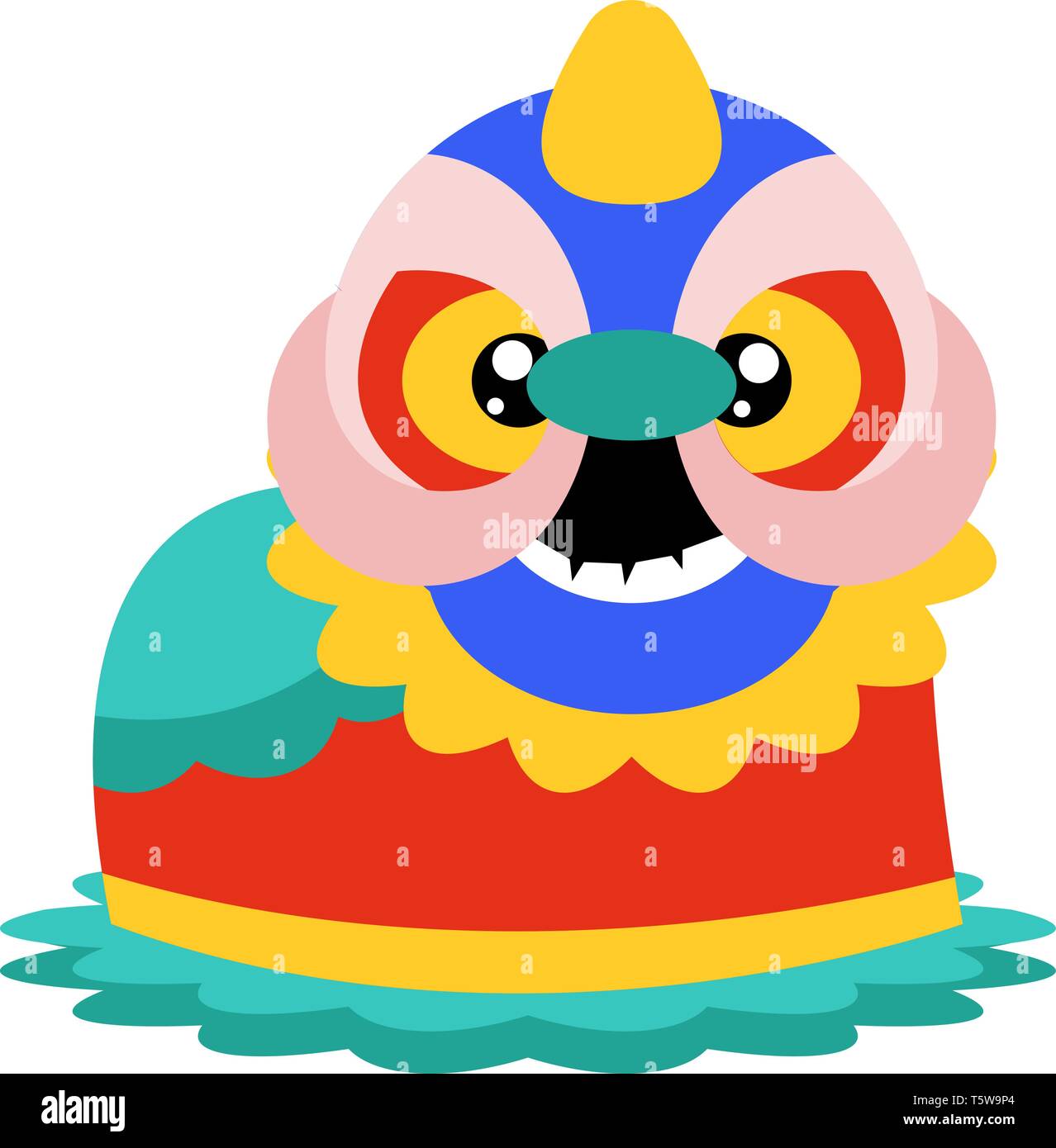 Cartoon chinese monster vector illustration on white background Stock ...