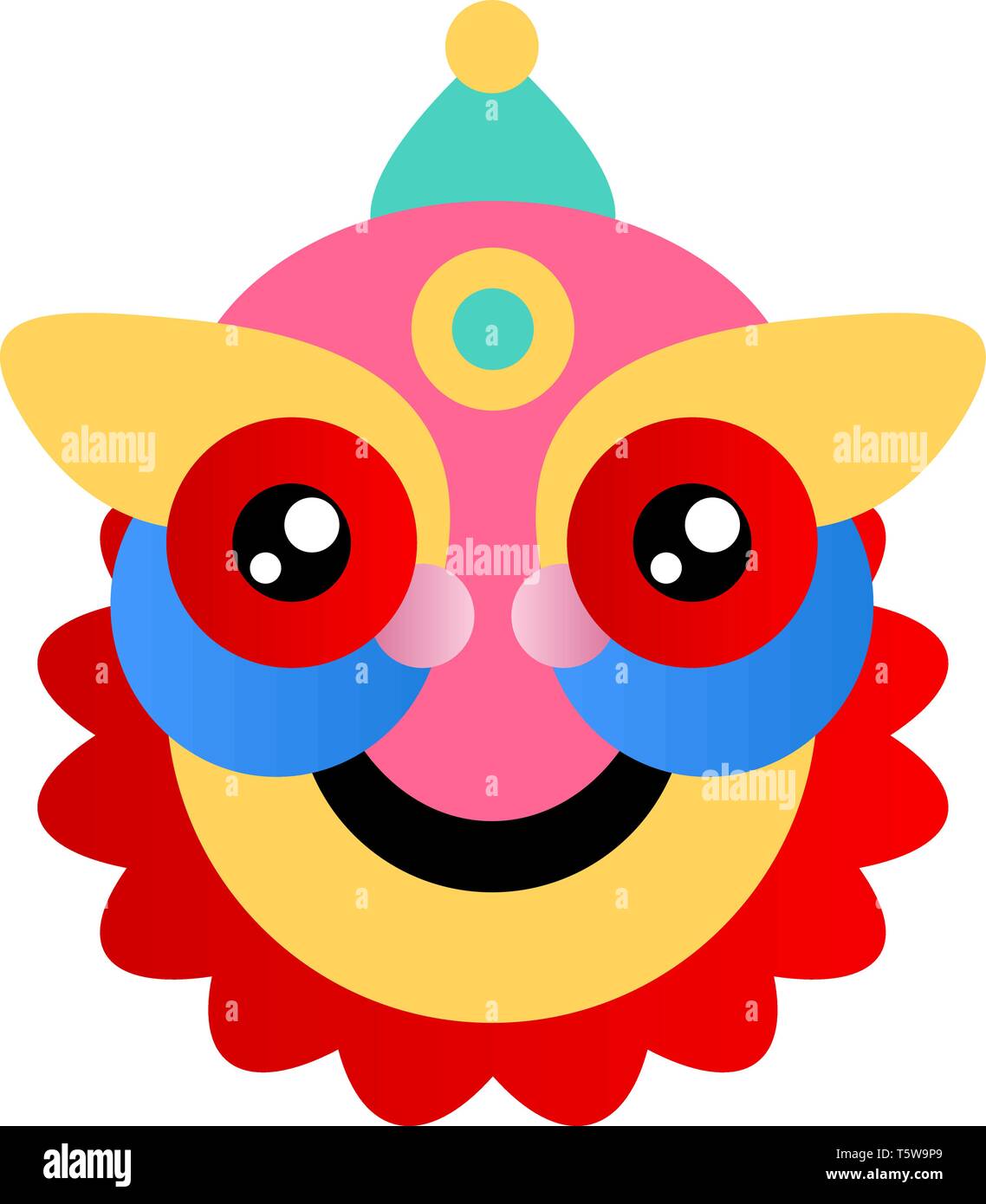Cartoon chinese monster vector illustration on white background Stock ...
