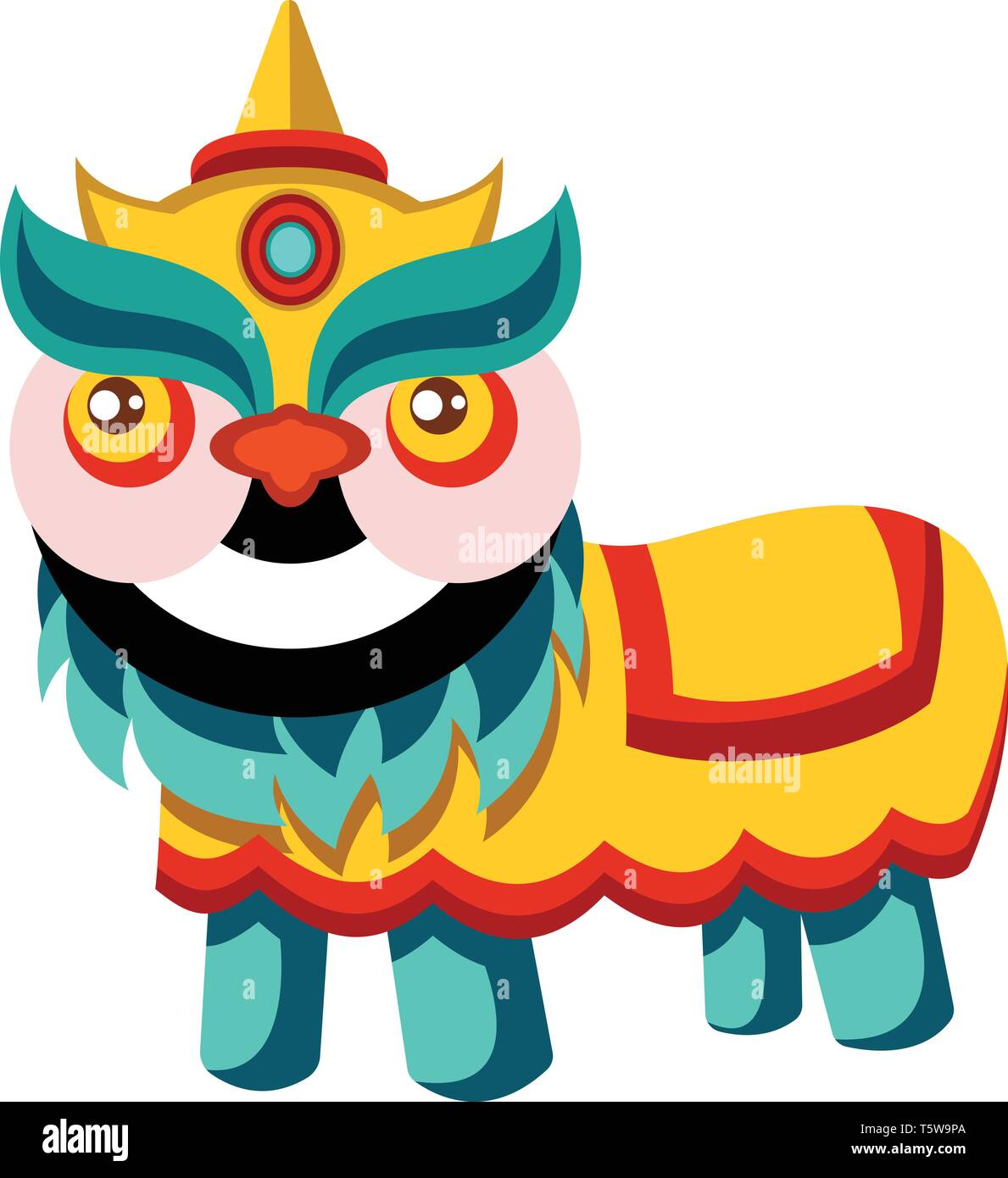 Traditional Chinese dragon monster illustration vector on white ...