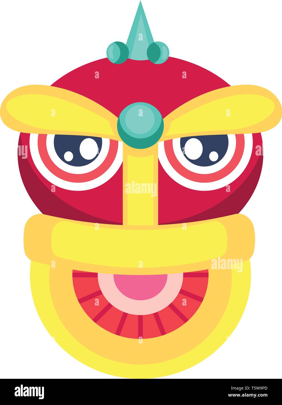 Monster head for Chinese New Year decoration illustration vector on ...