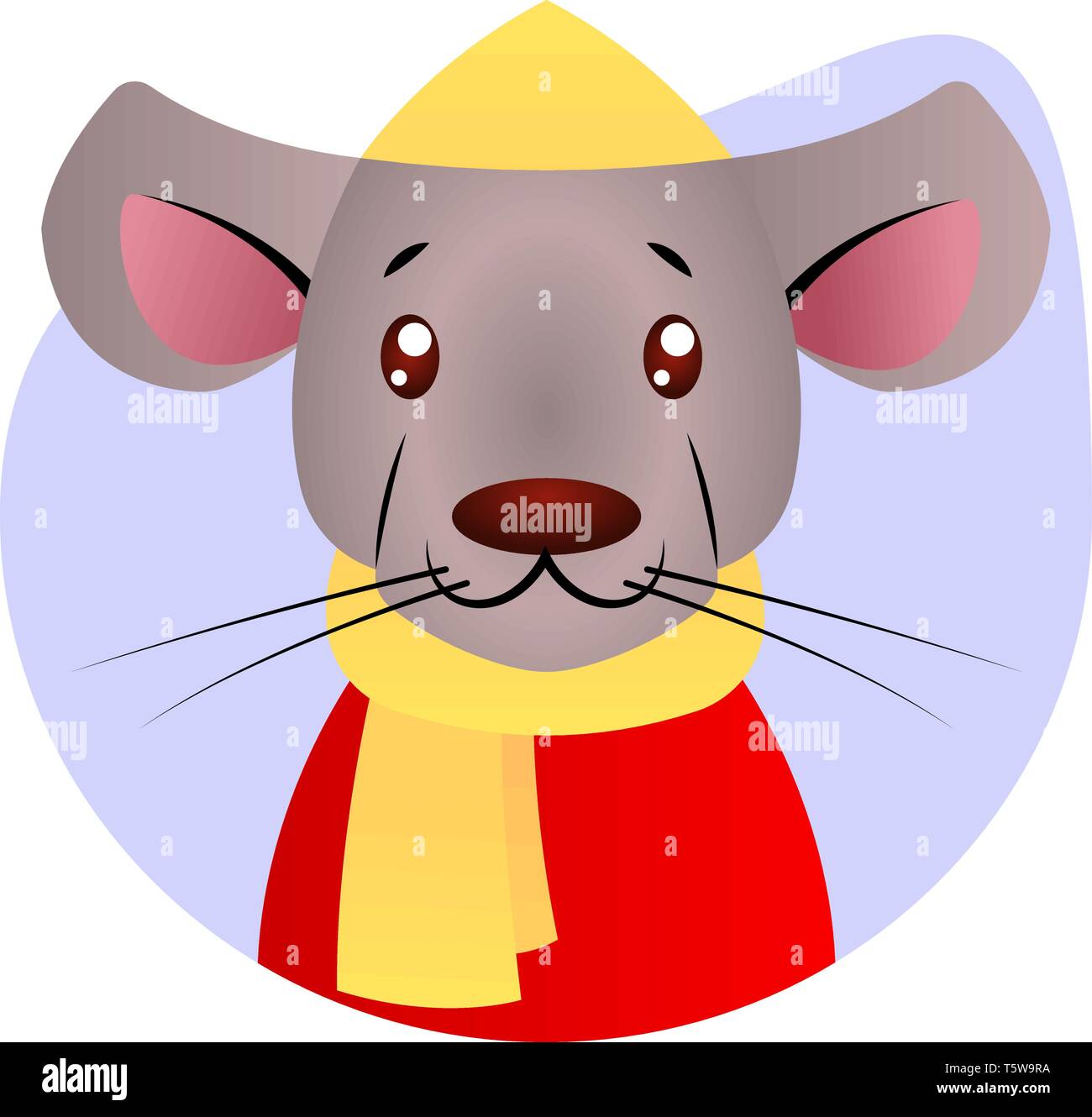 Cartoon mouse in chinese suit vector illustartion on white background ...