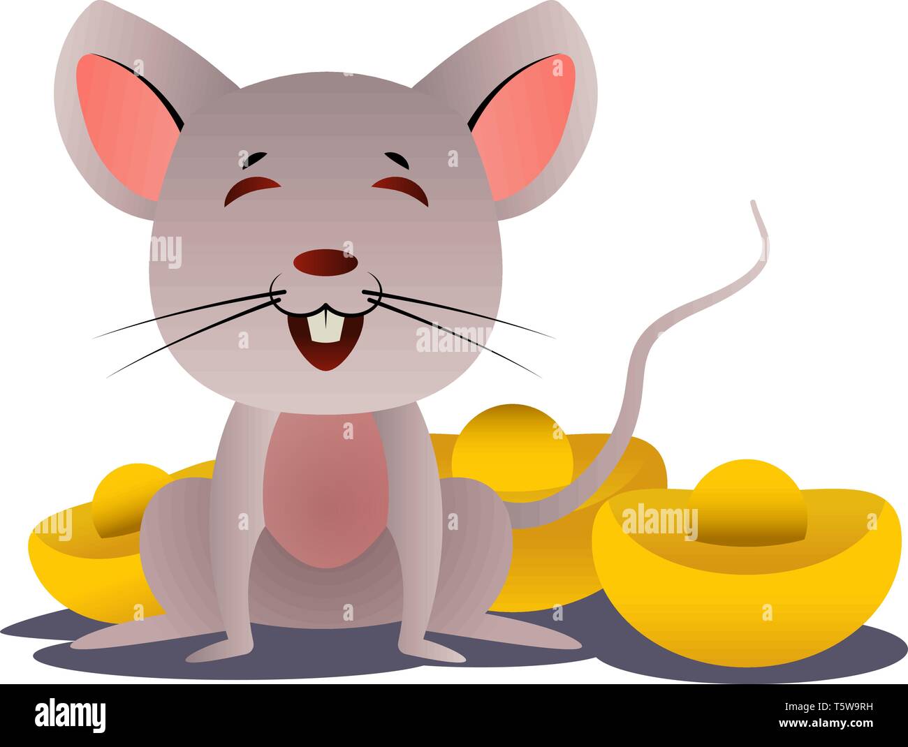 Cartoon chinese mouse vector illustartion on white background Stock ...