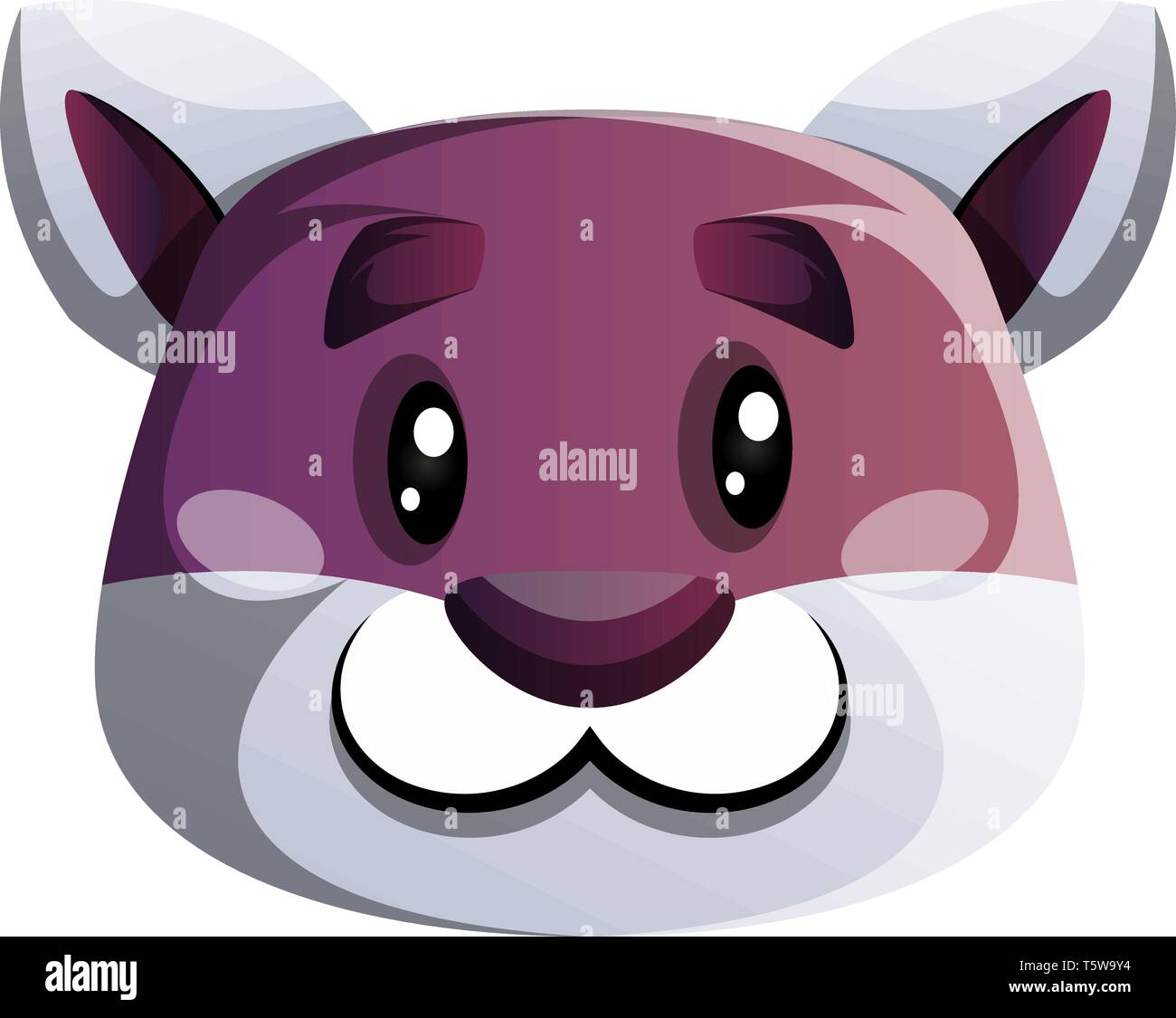 Simple cartoon purple dog vector illsutartion on white background Stock ...