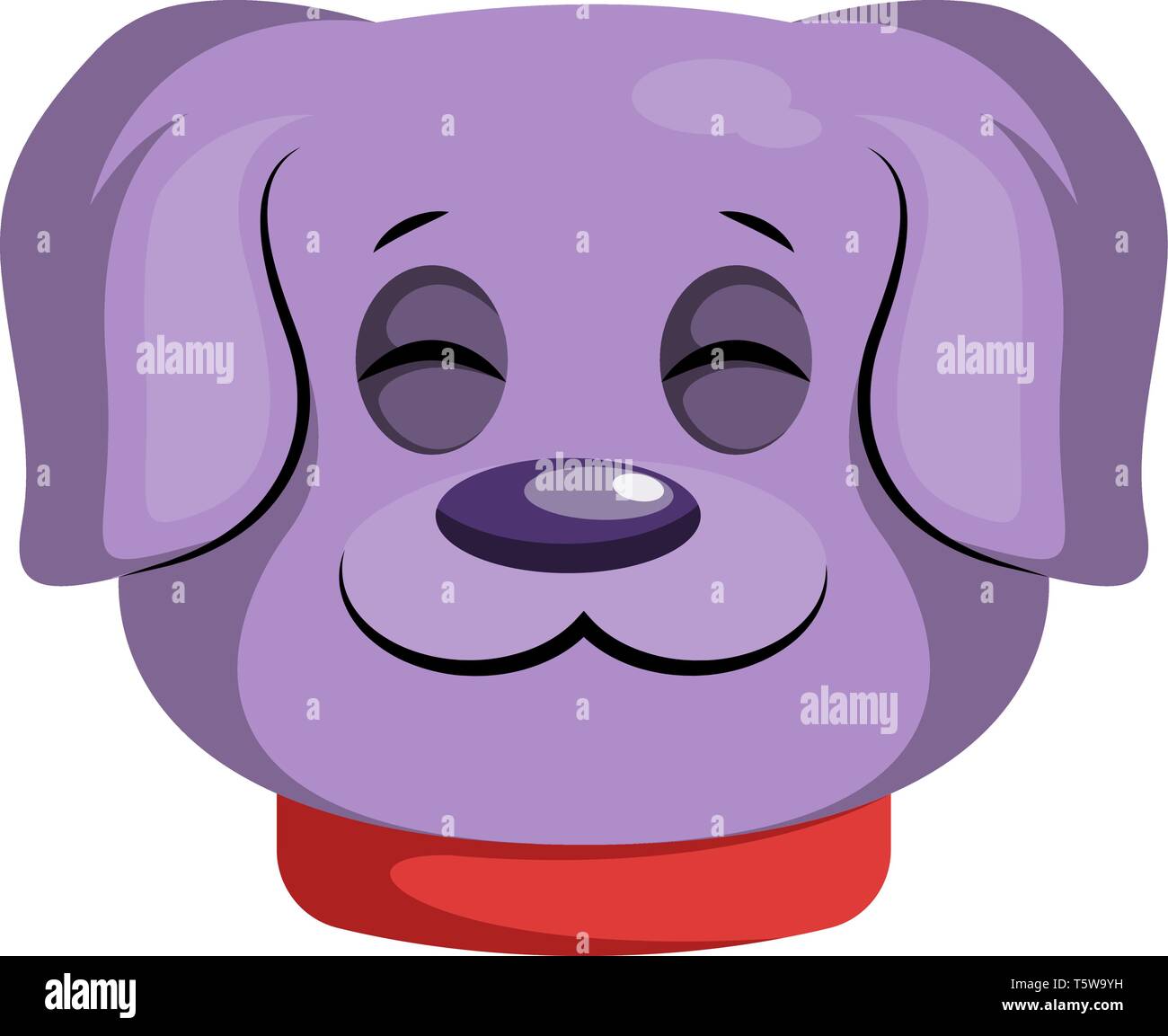 Happy purple cartoon dog vector illustartion on white backgorund Stock ...