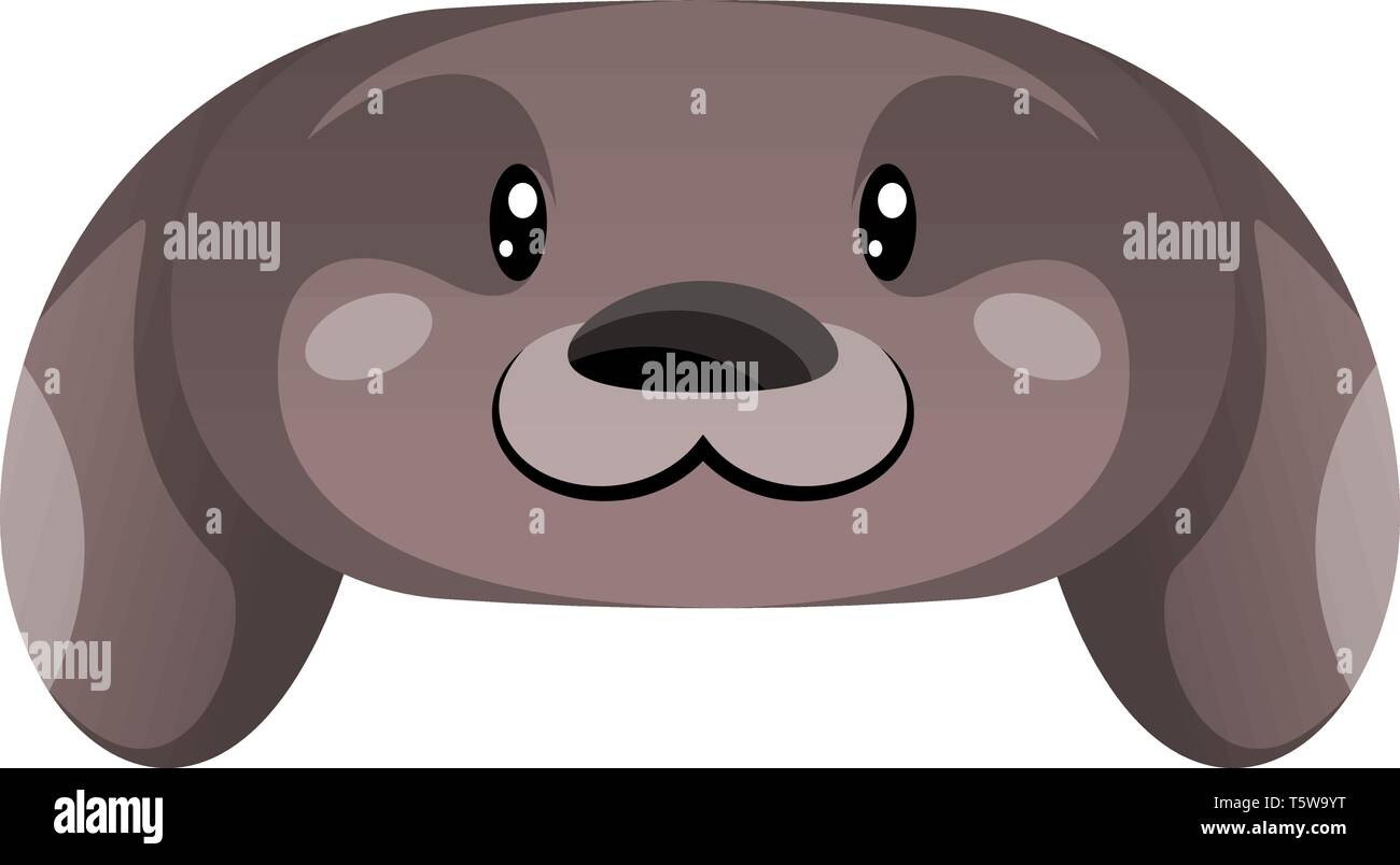 Cartoon grey puppy vector illustration on white background Stock Vector ...