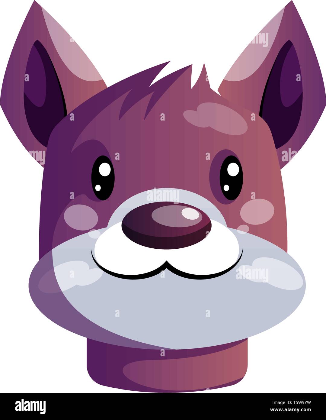 Adorable purple dog vector illustartion on white background Stock ...