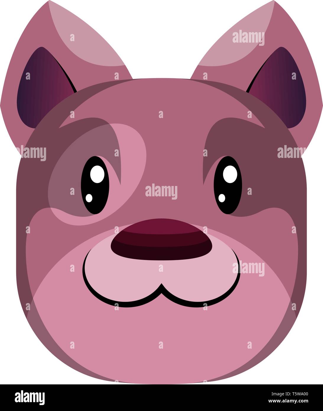 Adorable purple dog vector illustartion on white background Stock ...