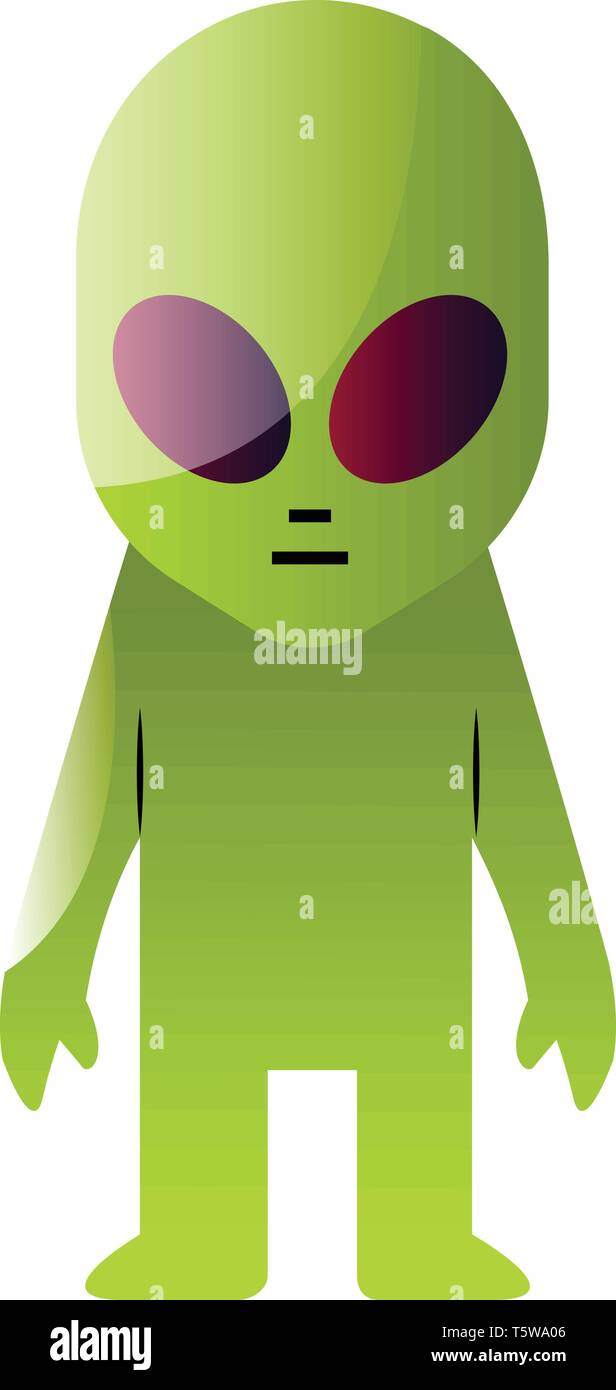 Vector illustration of green alien on a white background Stock Vector ...