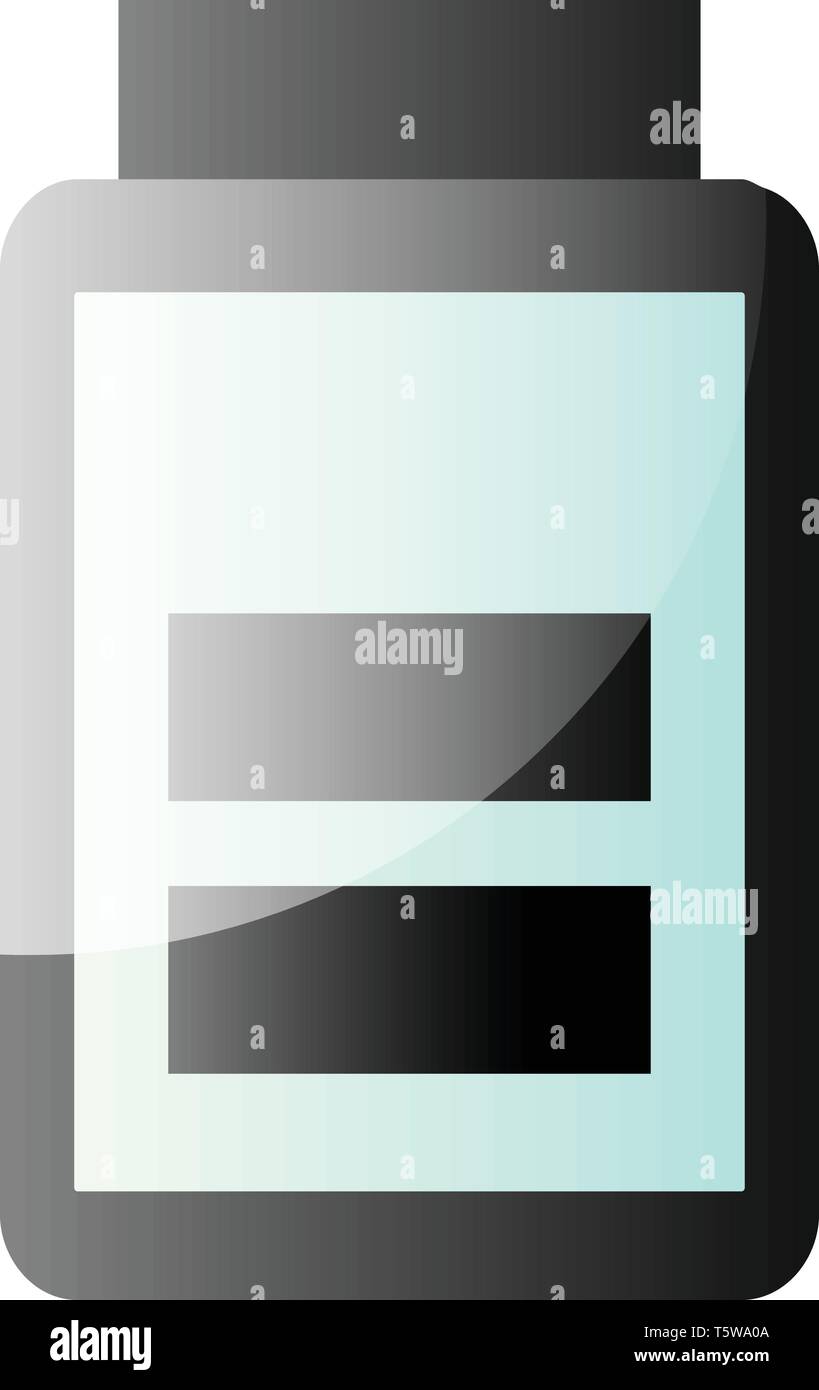 Vector icon illustration of a half full battery on white background ...