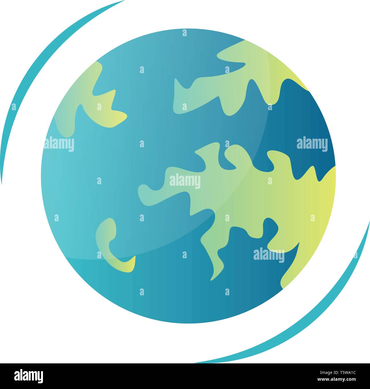 Rotating planet Earth vector illustration on a white background Stock ...