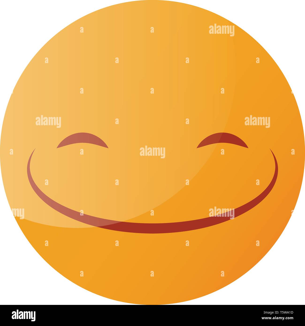 Round yellow smilling emoji vector icon illustration on a white ...