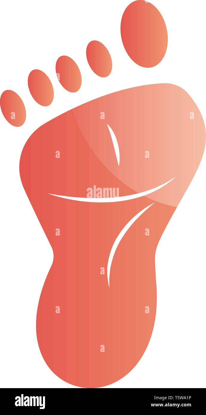 Pink footprint vector illustration on a white background Stock Vector ...