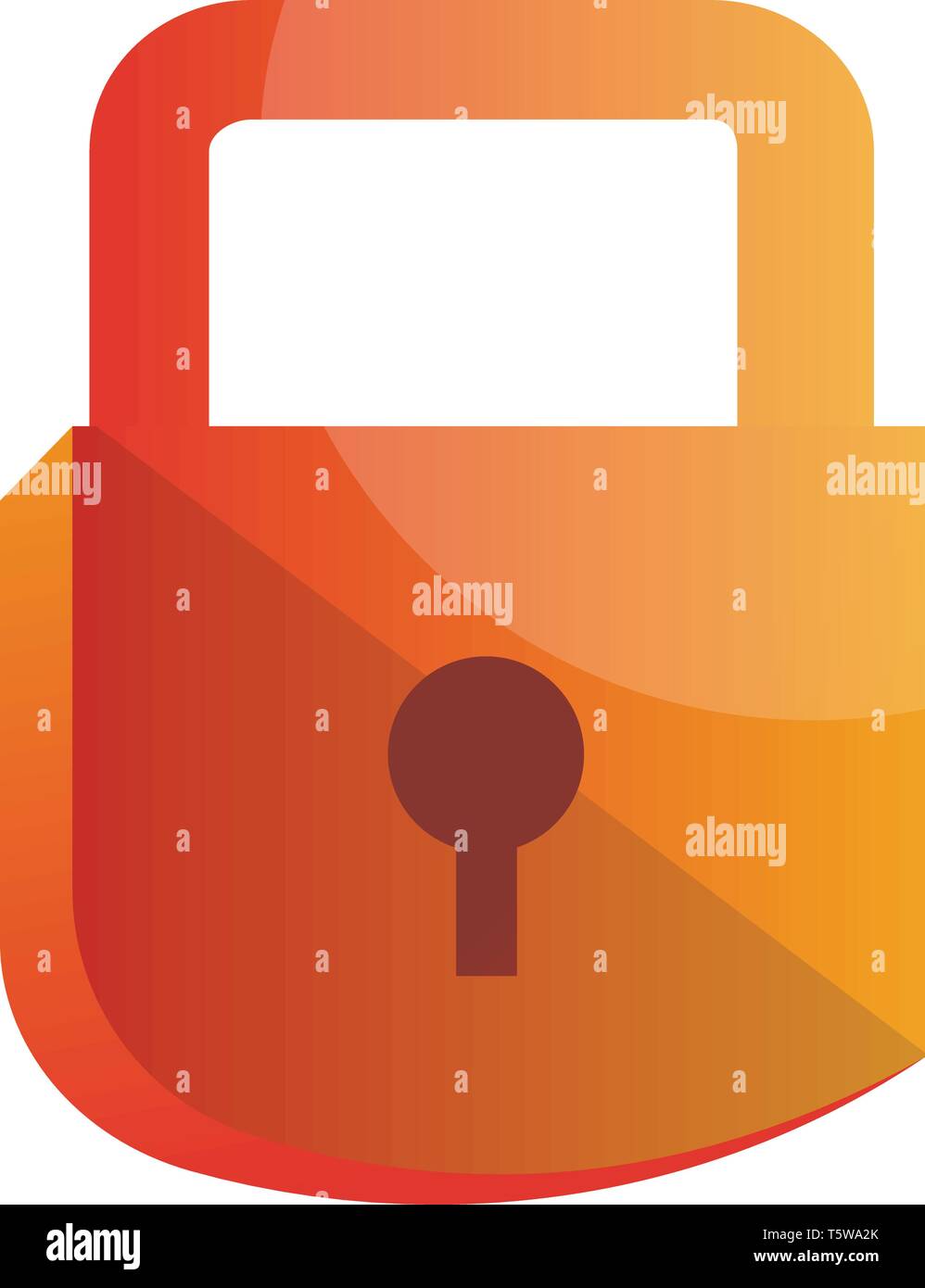 Orange lock simple vector illustration on a white background Stock ...