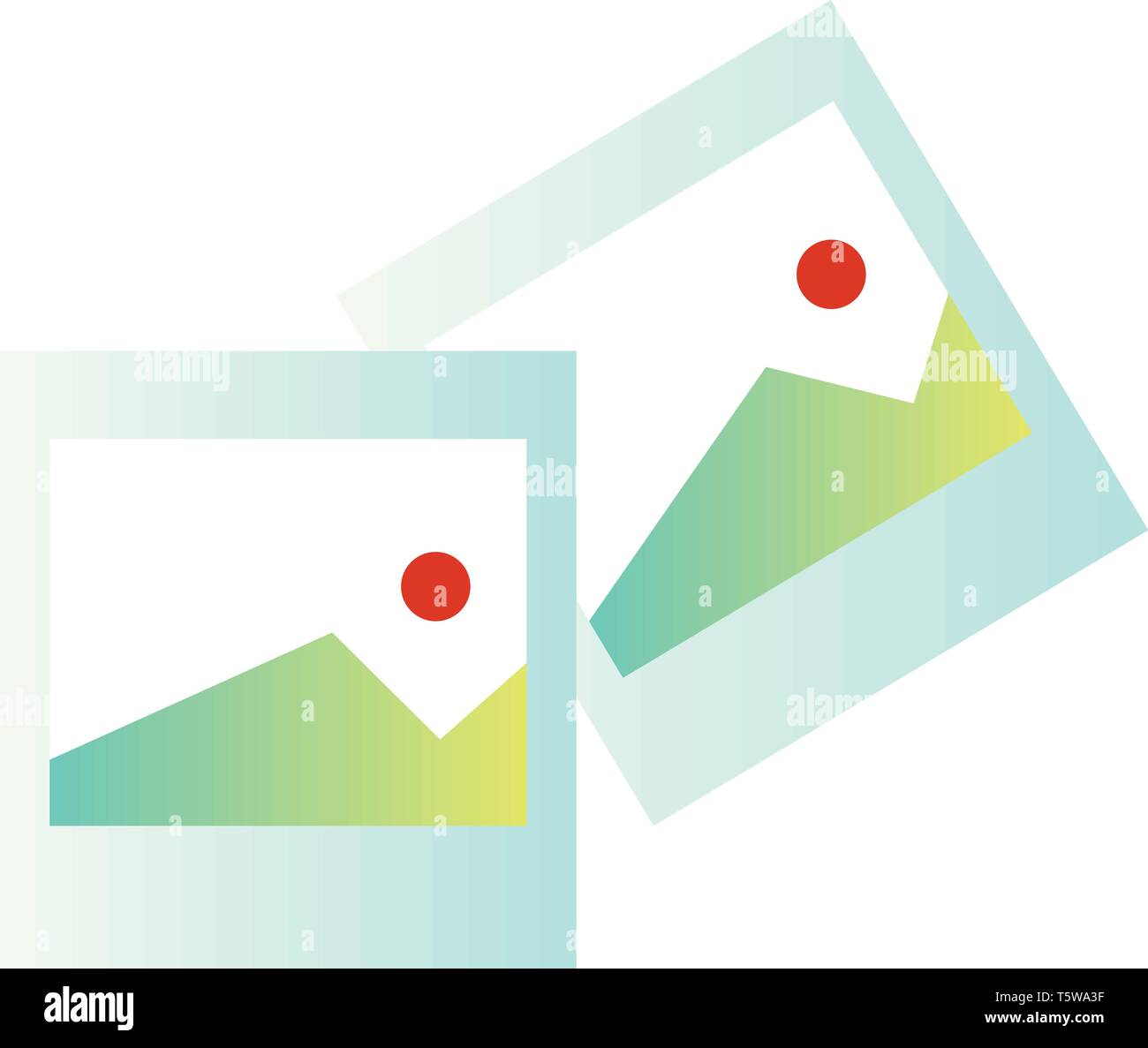 Vector icon illustration of a two simple photos on white background ...