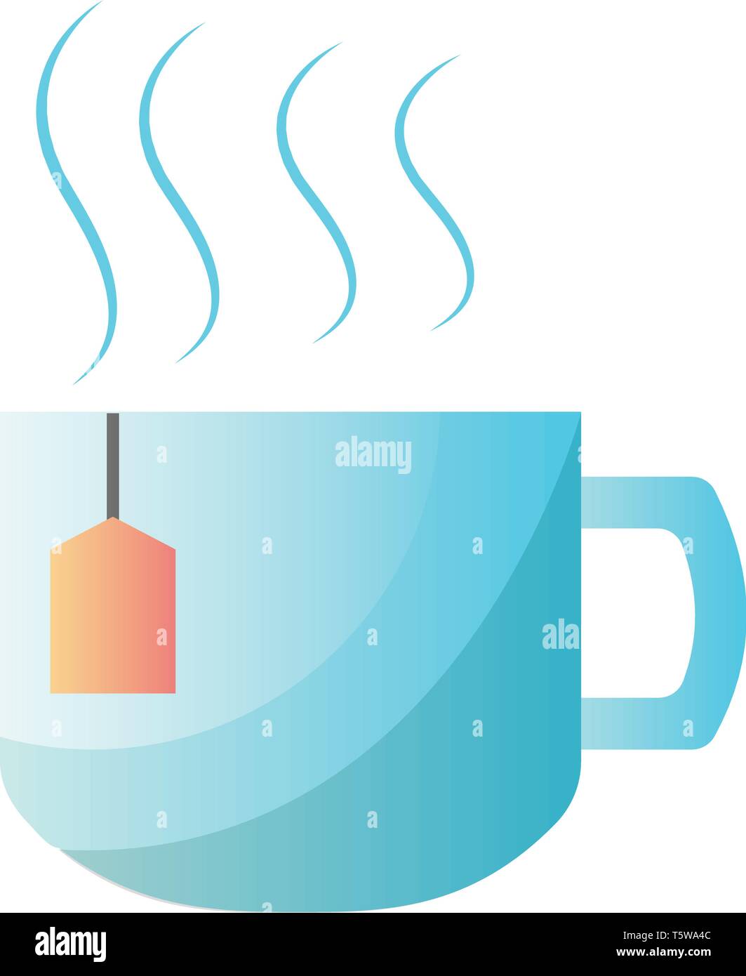 Light blue tea cup vector illustration on white background Stock Vector ...