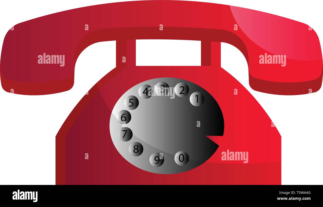 Old red telephone vector illustration on a white background Stock ...
