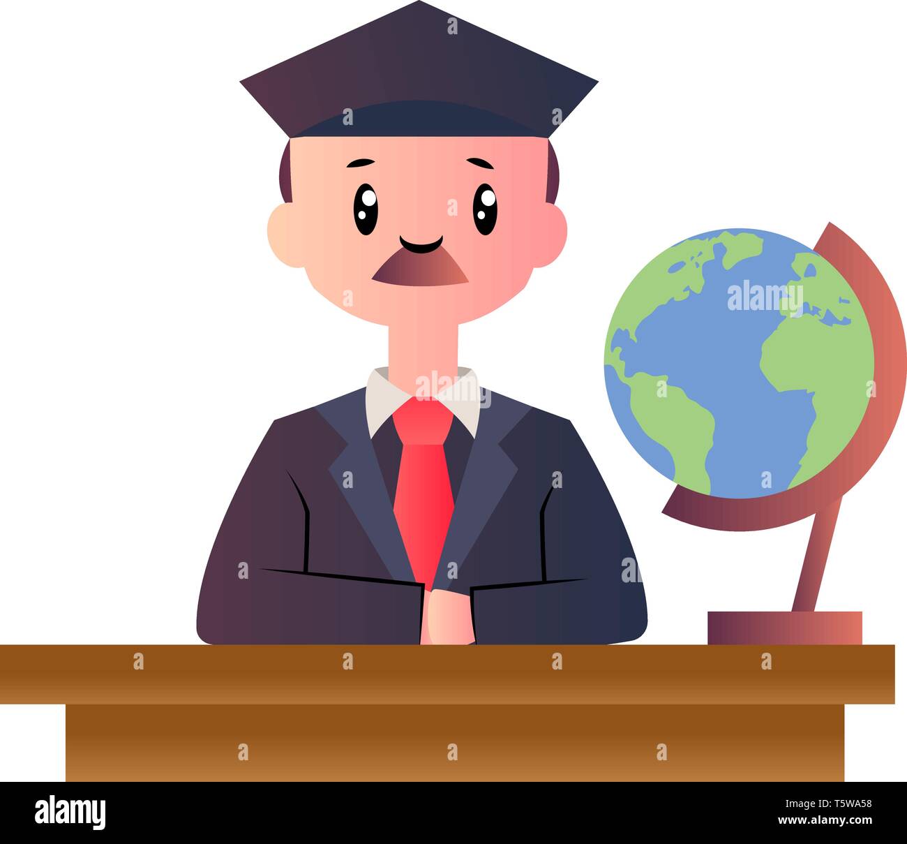 Cartoon male student vector illustartion on white background Stock ...