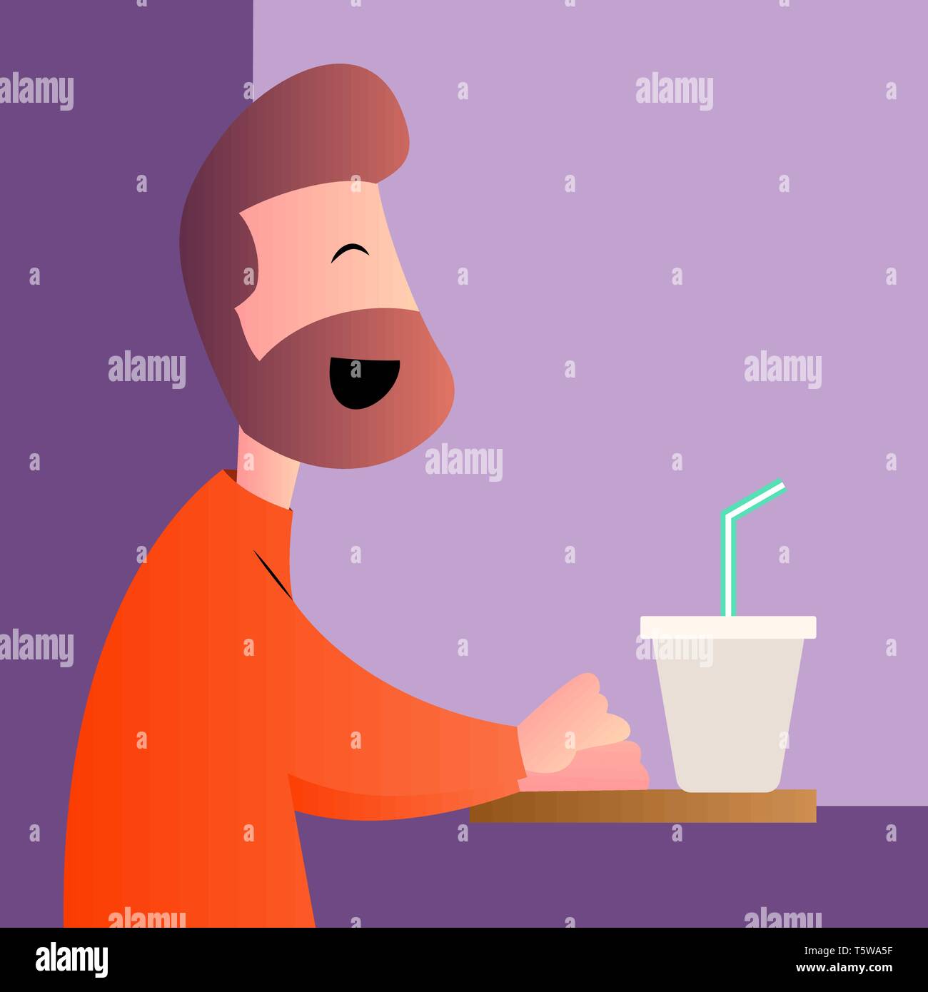 Young man in chair Stock Vector Images - Alamy