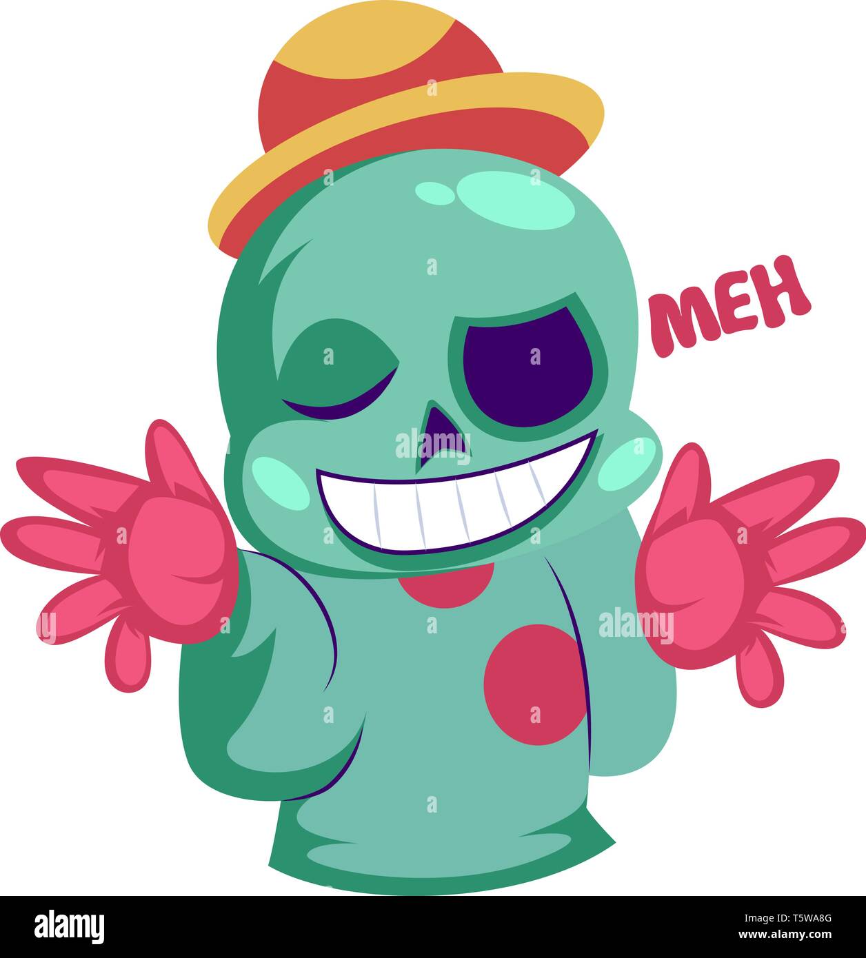 Colorful monster doesn't care vector illustration on a white background ...
