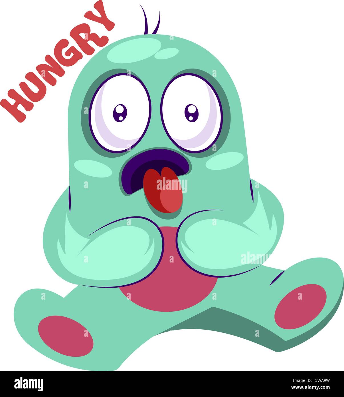 Hungry blue monster vector illustration on a white background Stock ...