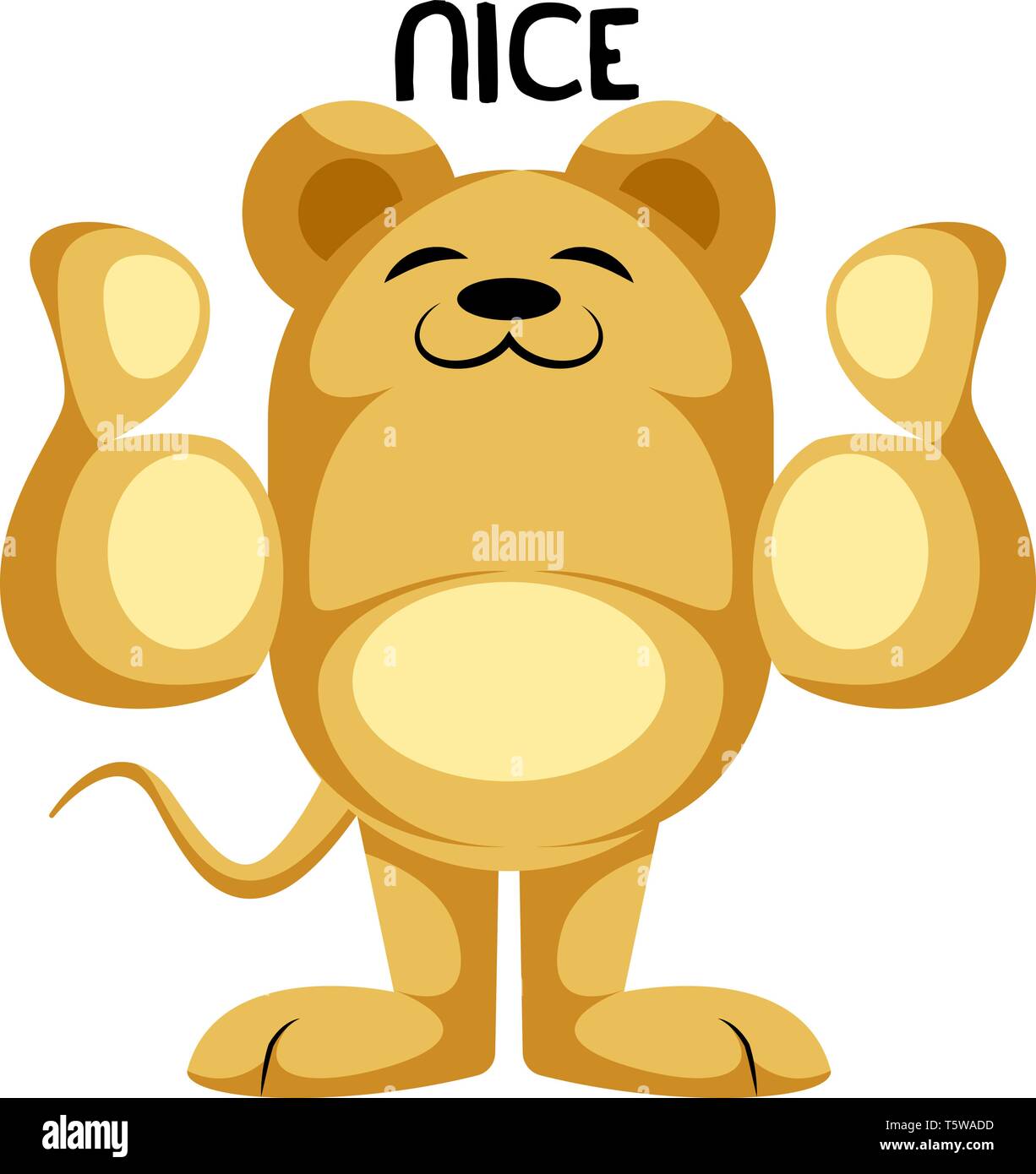 Yellow mouse showing thumbs up vector illustration on a white ...