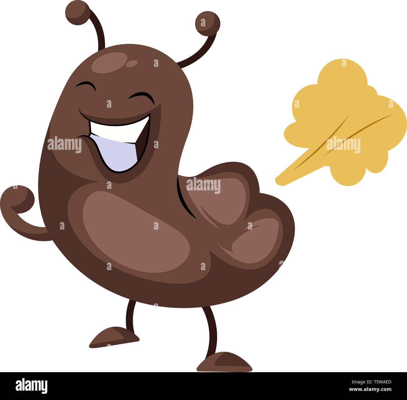 Black monster farting vector illustration on a white background Stock ...