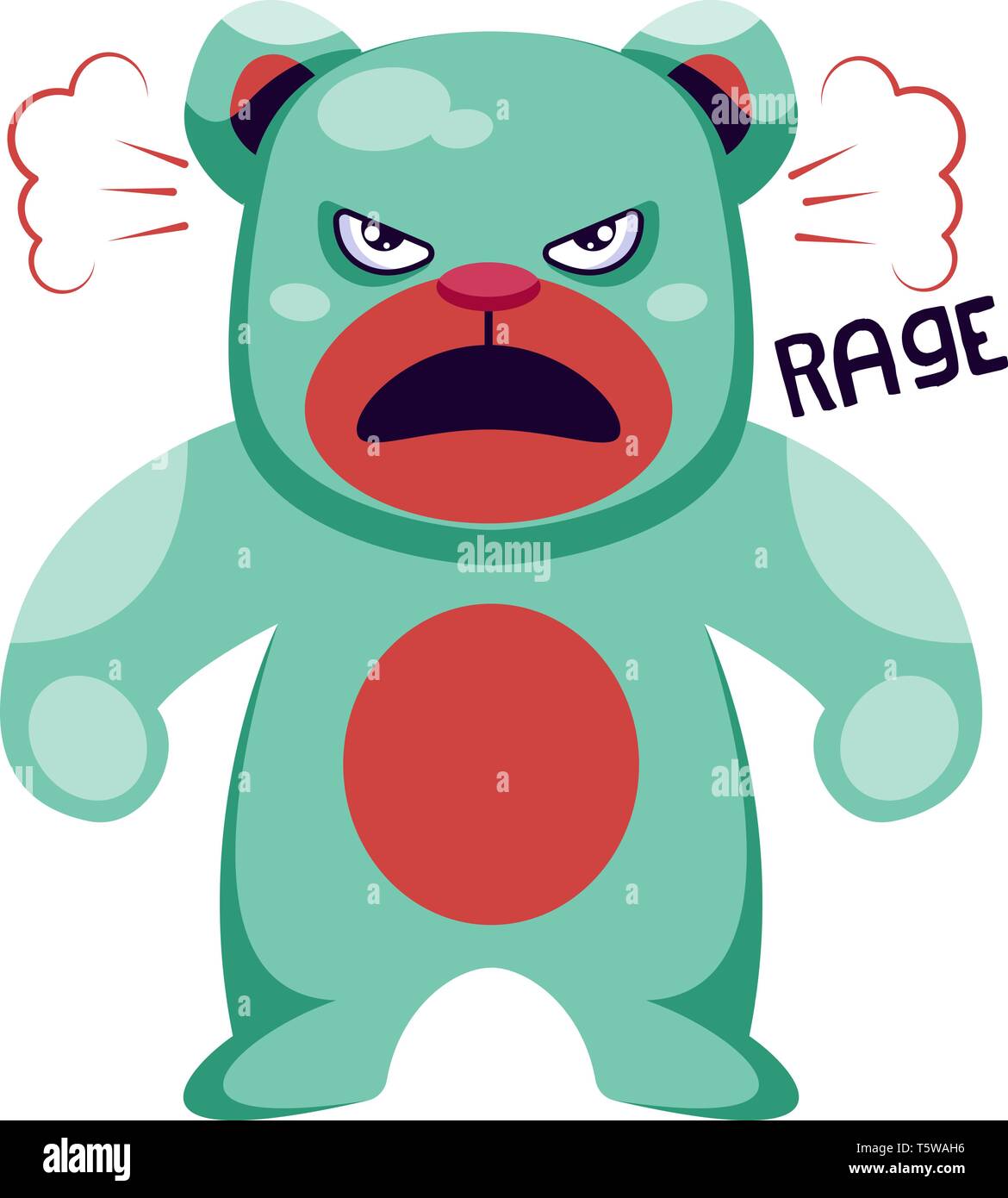 Raging light blue bear vector illustration on a white background Stock ...