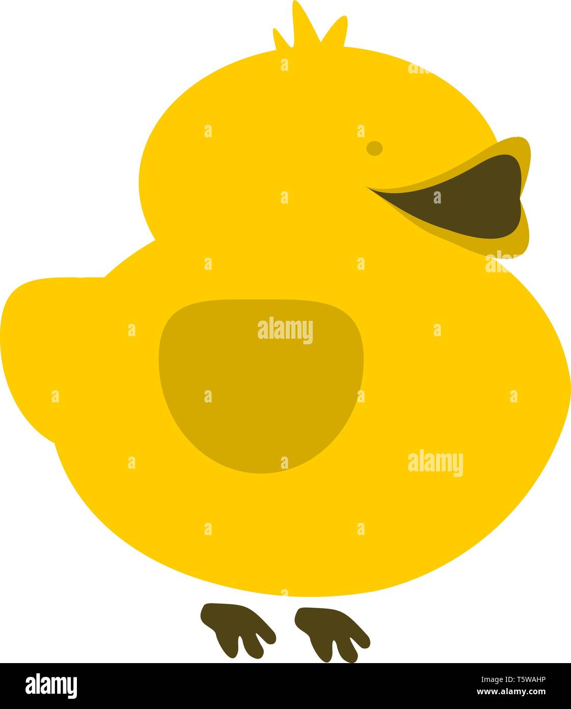 A Small baby chicken in yellow color vector color drawing or ...
