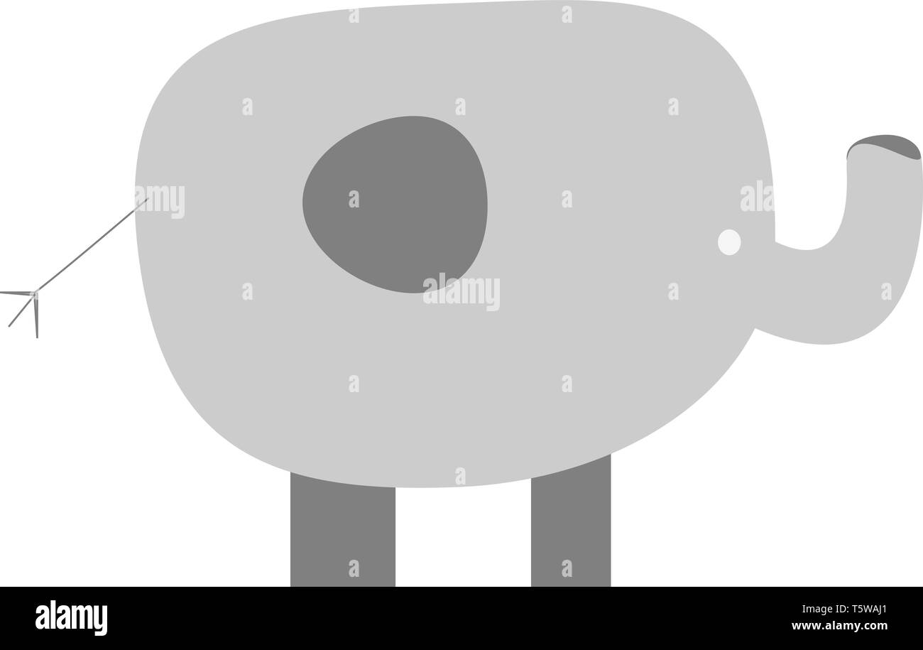 An Elephant in grey color in white background vector color drawing or ...