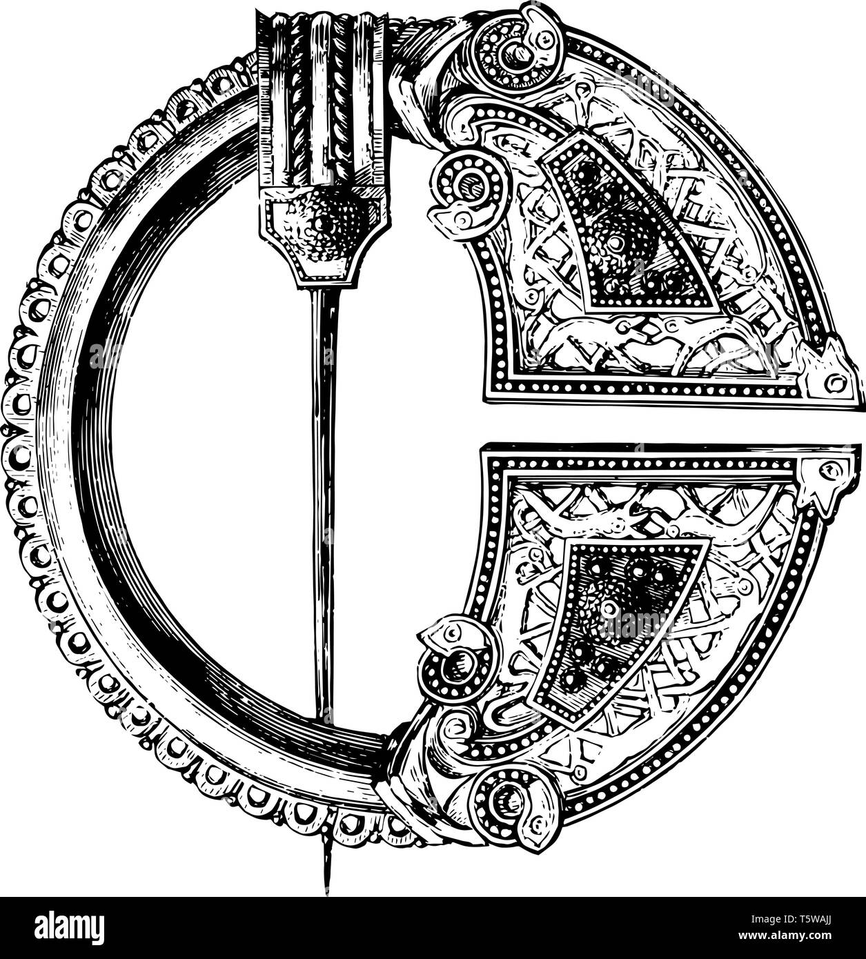 Royal Tara Brooch is made out of bronze with niello, vintage line ...