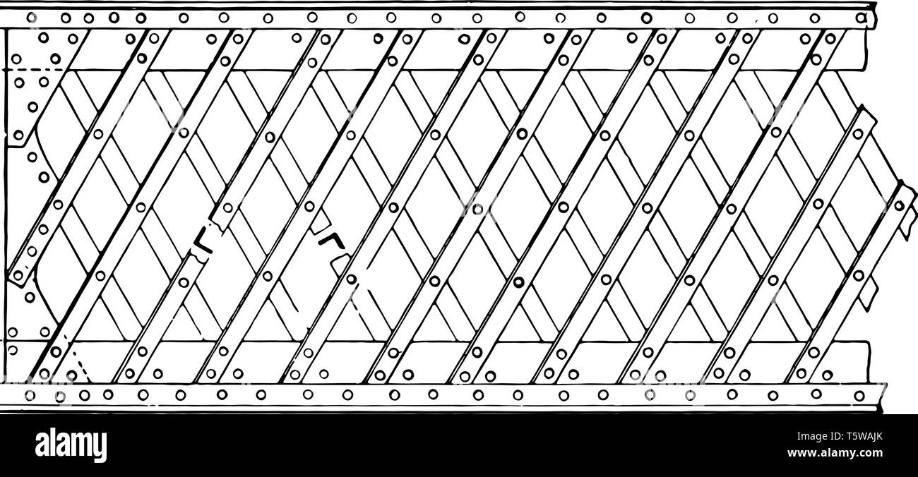 This illustration represents Simple Lattice Girder, vintage line ...