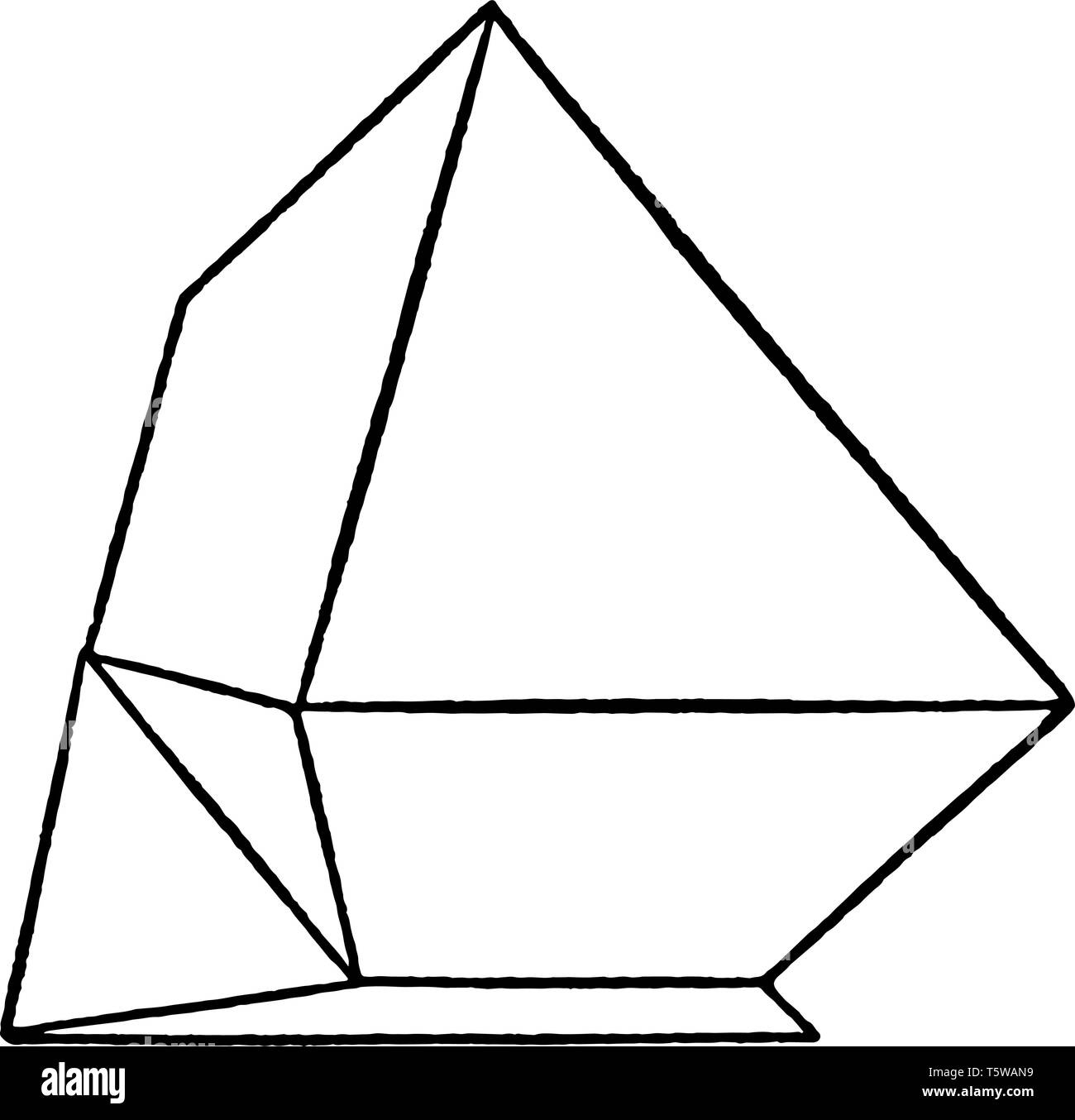 This diagram represents Spinel Contact Twin, vintage line drawing or ...
