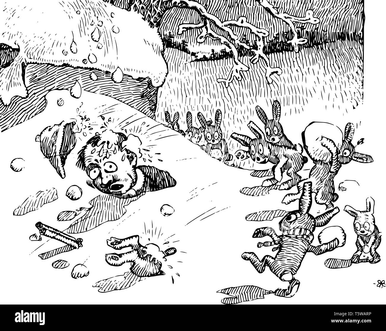 Trapped rabbit Stock Vector Images - Alamy