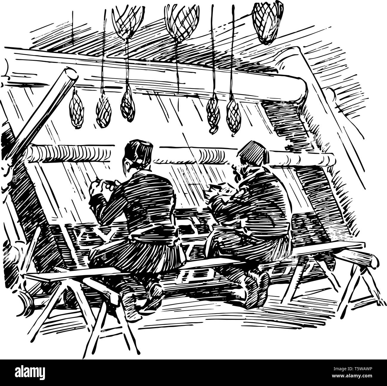 Carpet weavers Stock Vector Images - Alamy